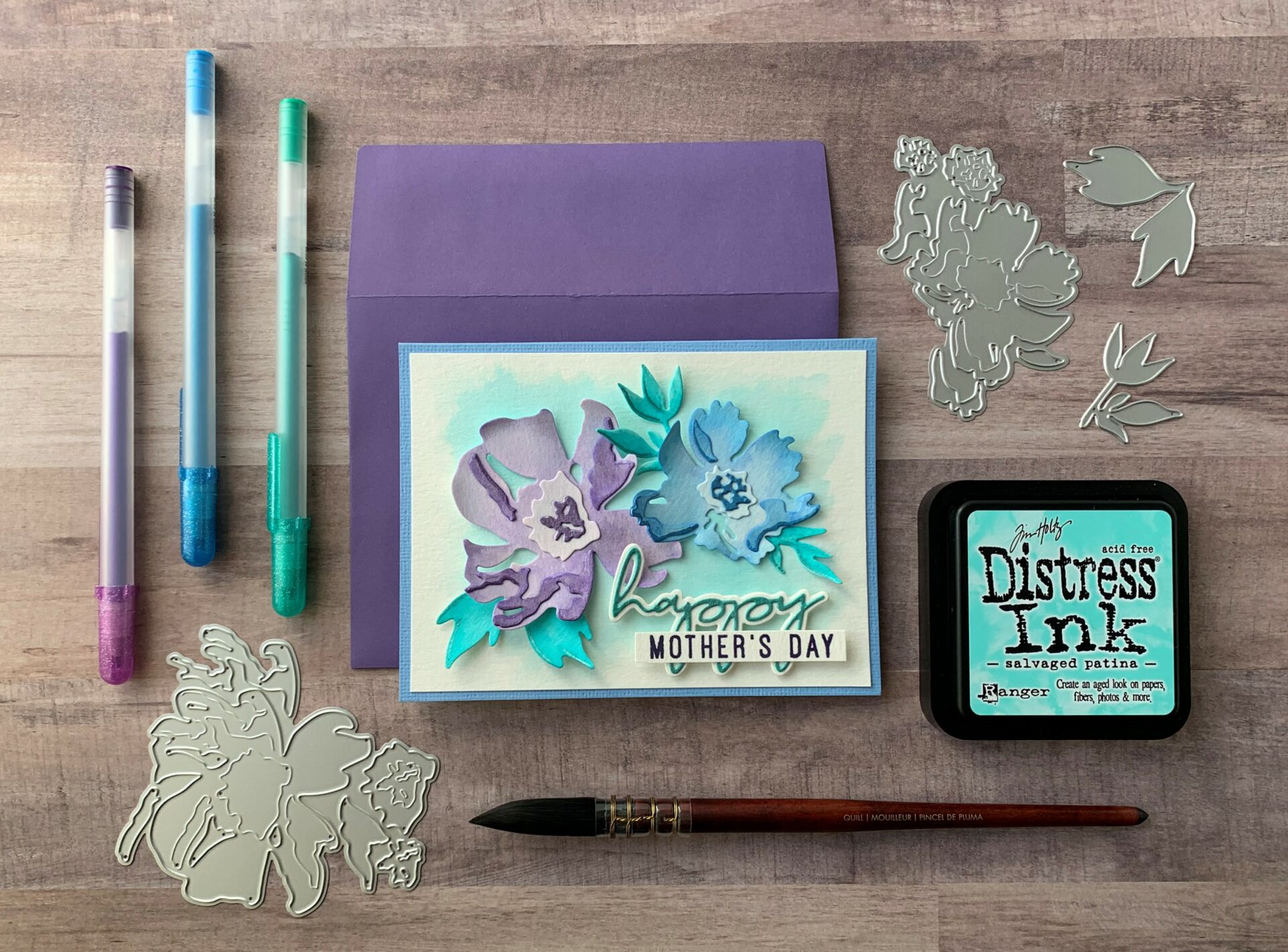 Brushstroke Flower Card - Grove Crafted