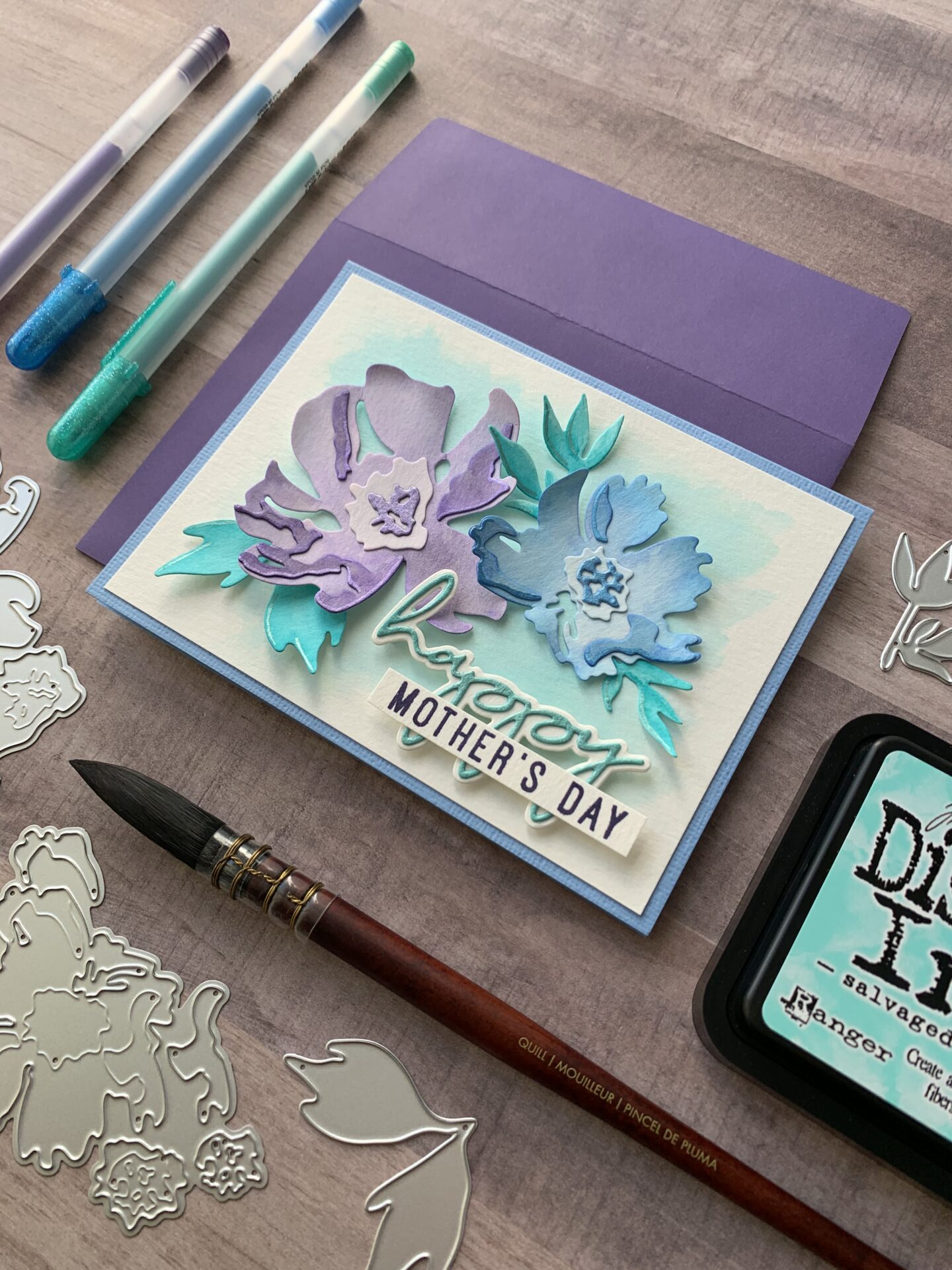 Brushstroke Flower Card - Grove Crafted