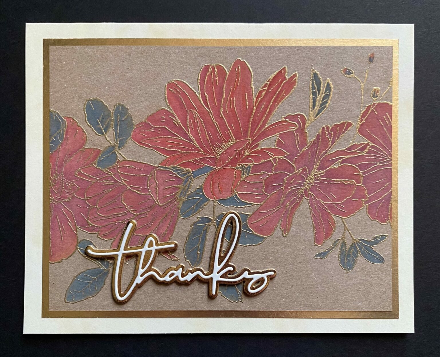 Fall Floral Thanks Card - Grove Crafted