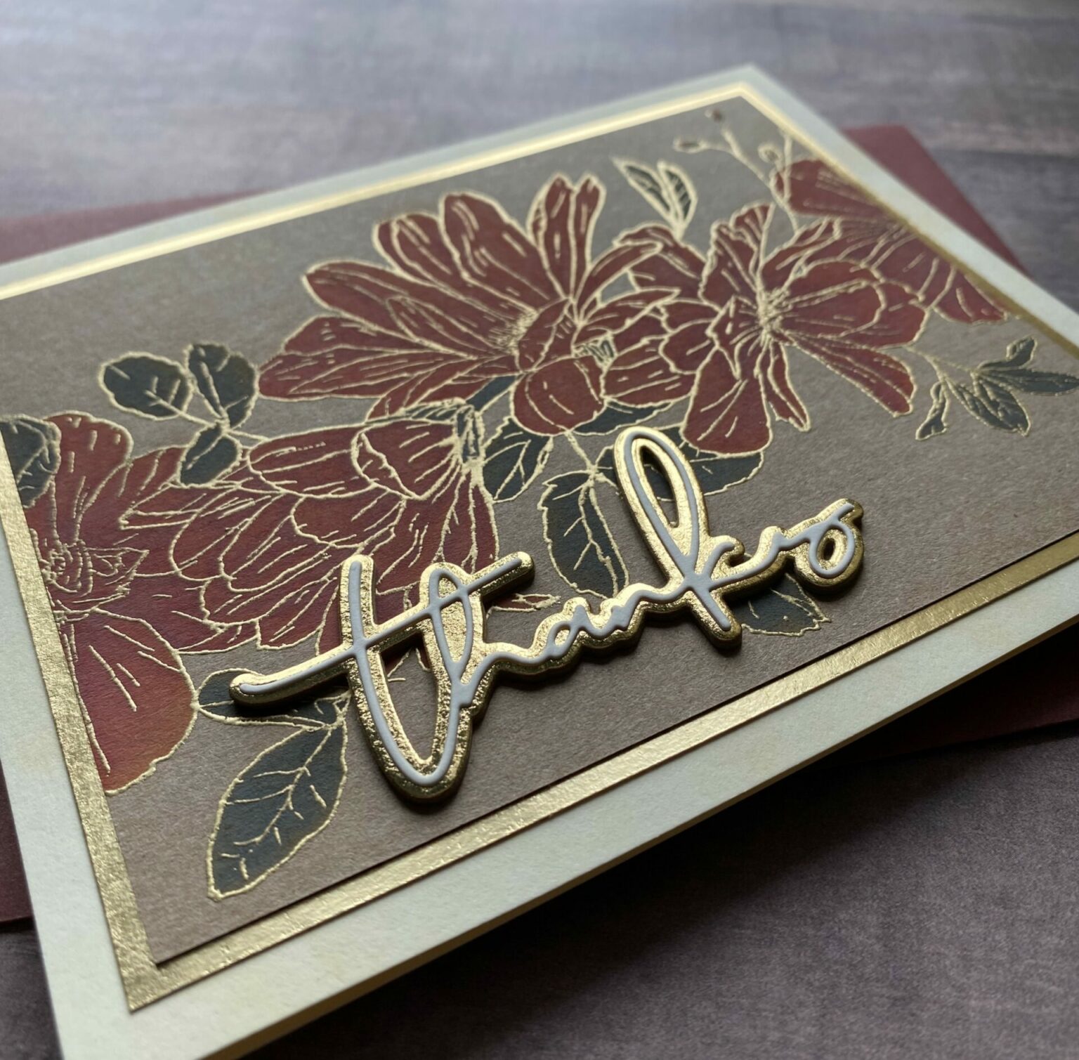 Fall Floral Thanks Card - Grove Crafted