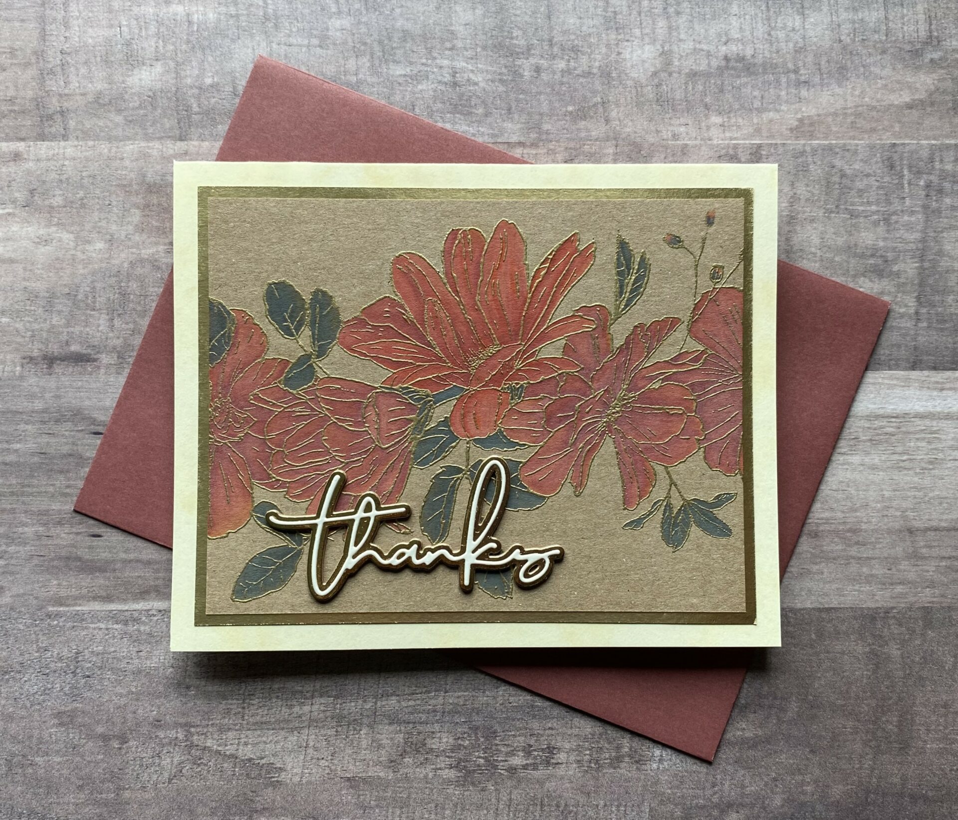 Fall Floral Thanks Card - Grove Crafted