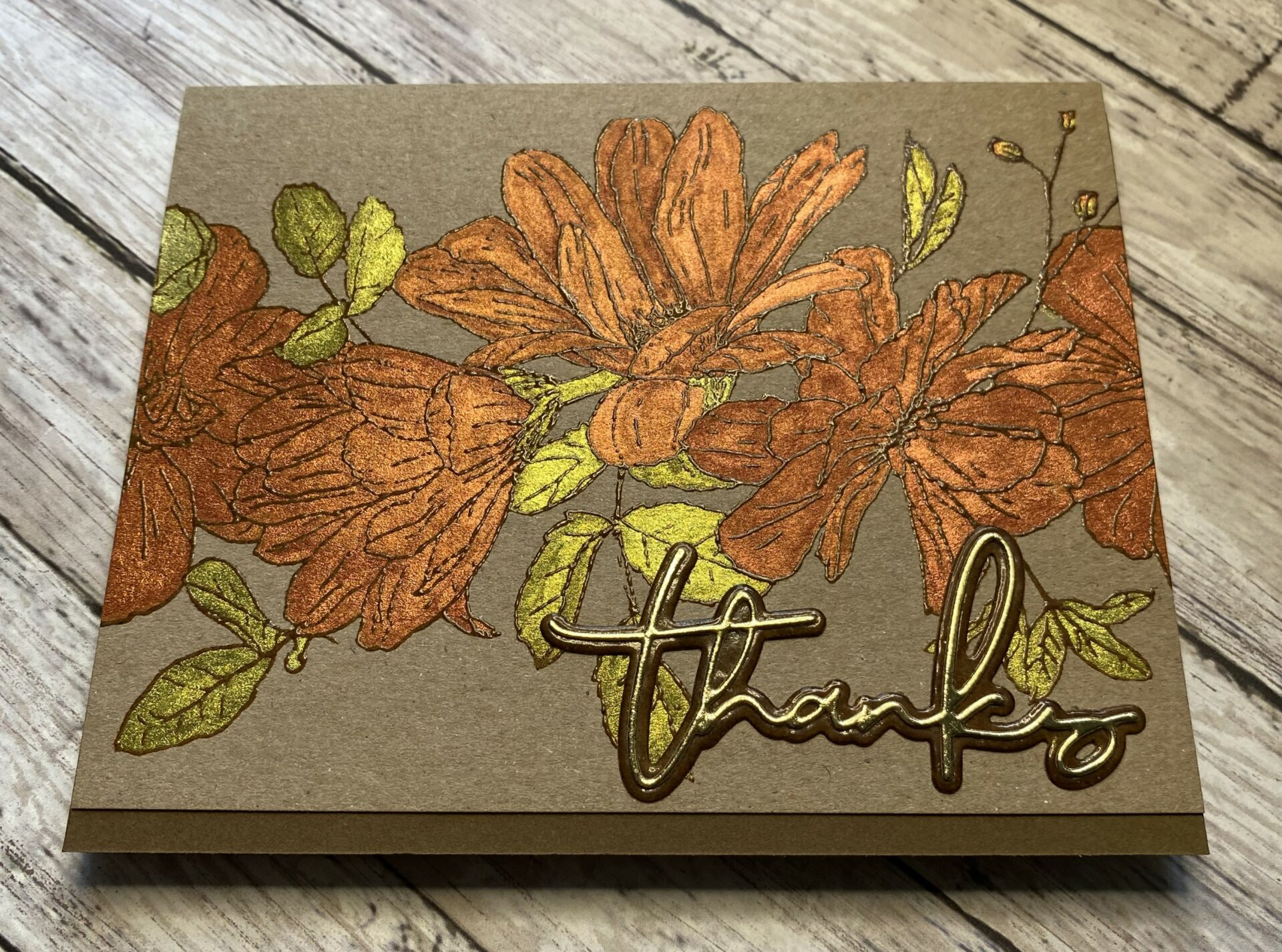 Fall Floral Thanks Card - Grove Crafted