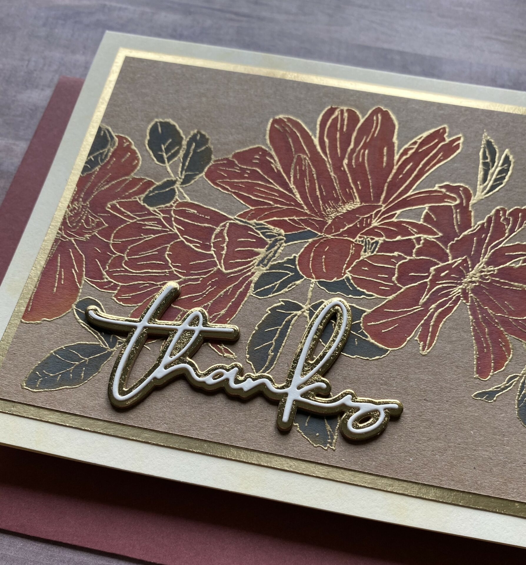 Fall Floral Thanks Card - Grove Crafted