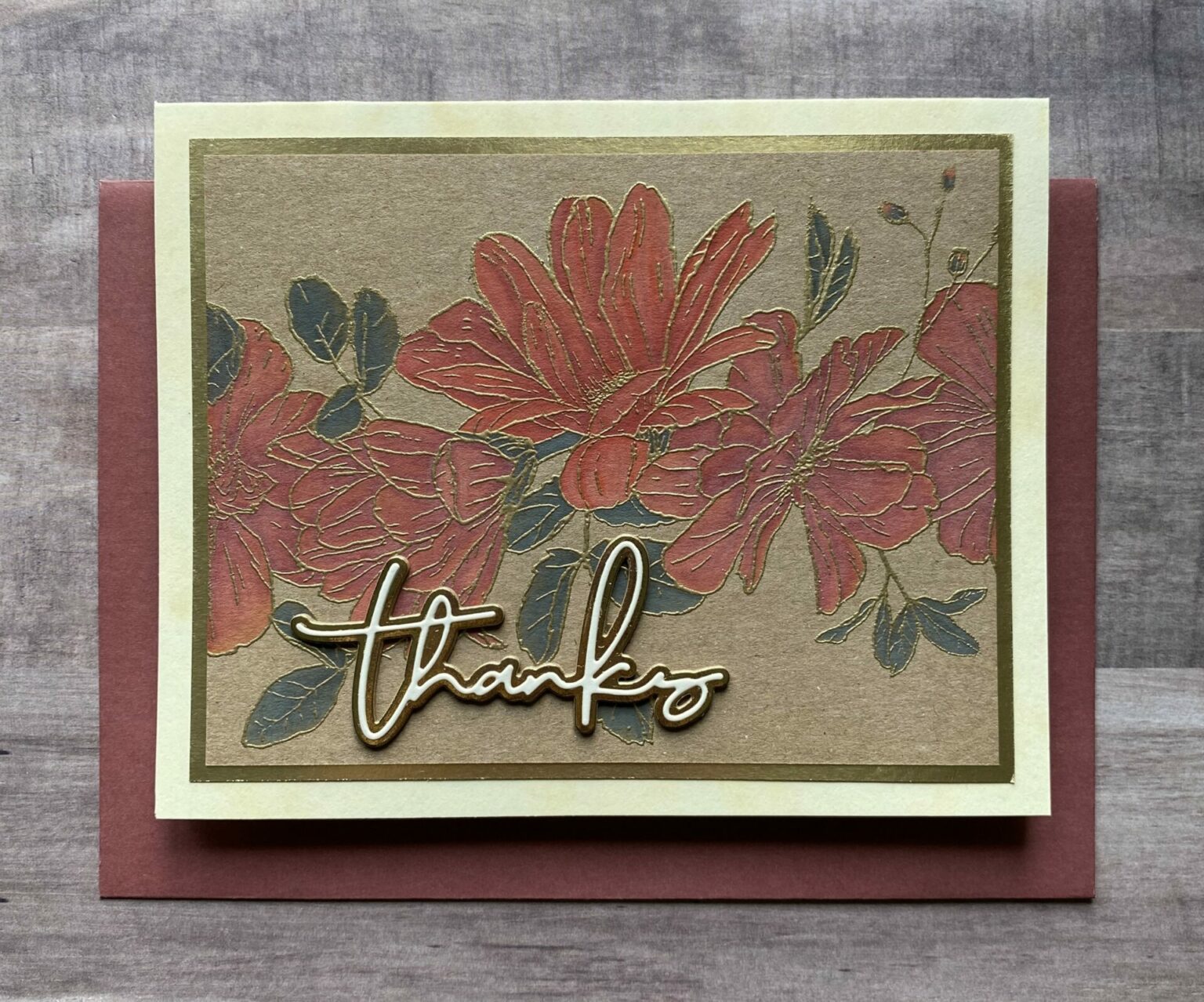 Fall Floral Thanks Card - Grove Crafted