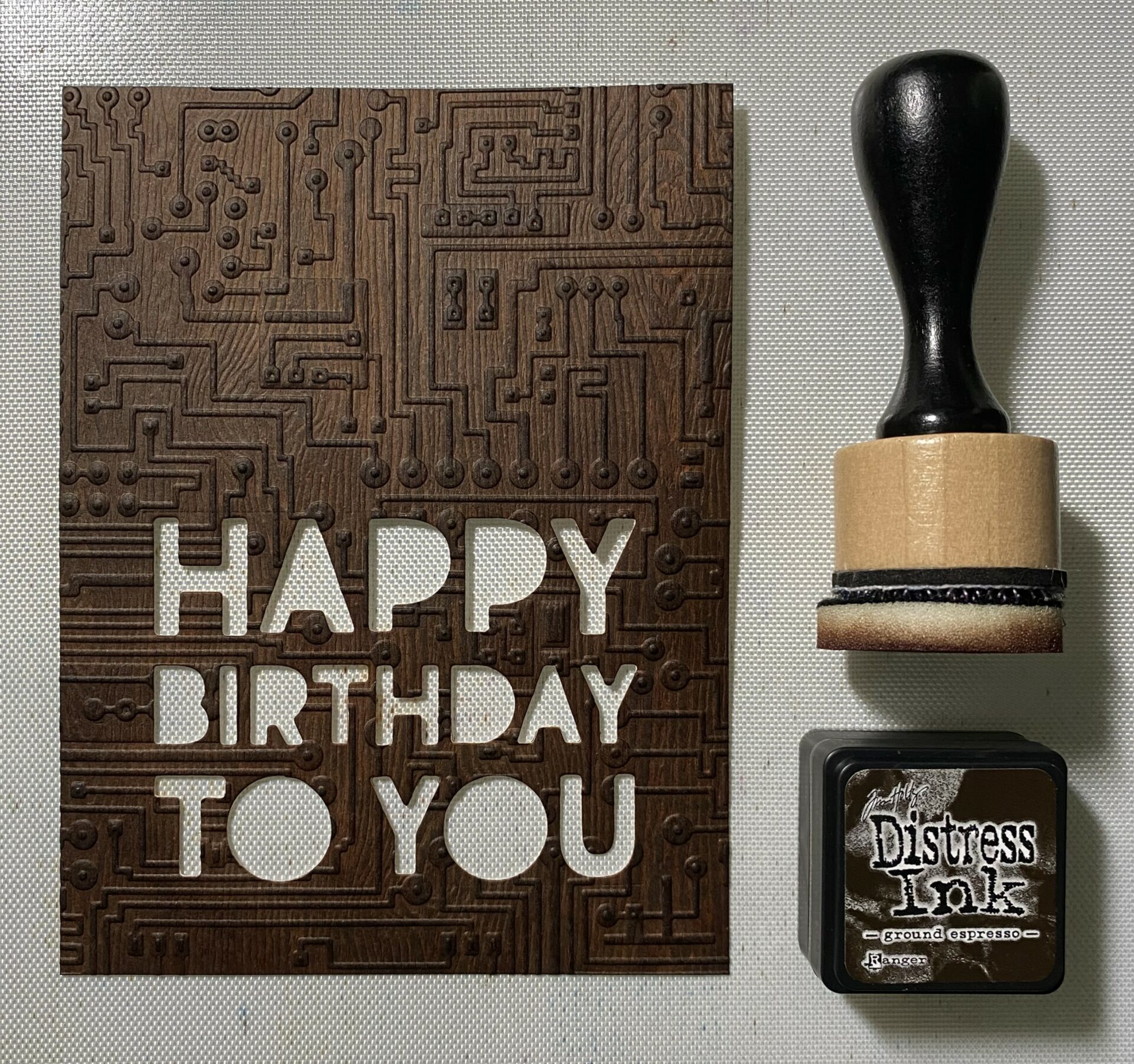 Wooden Circuit Birthday Card - Grove Crafted