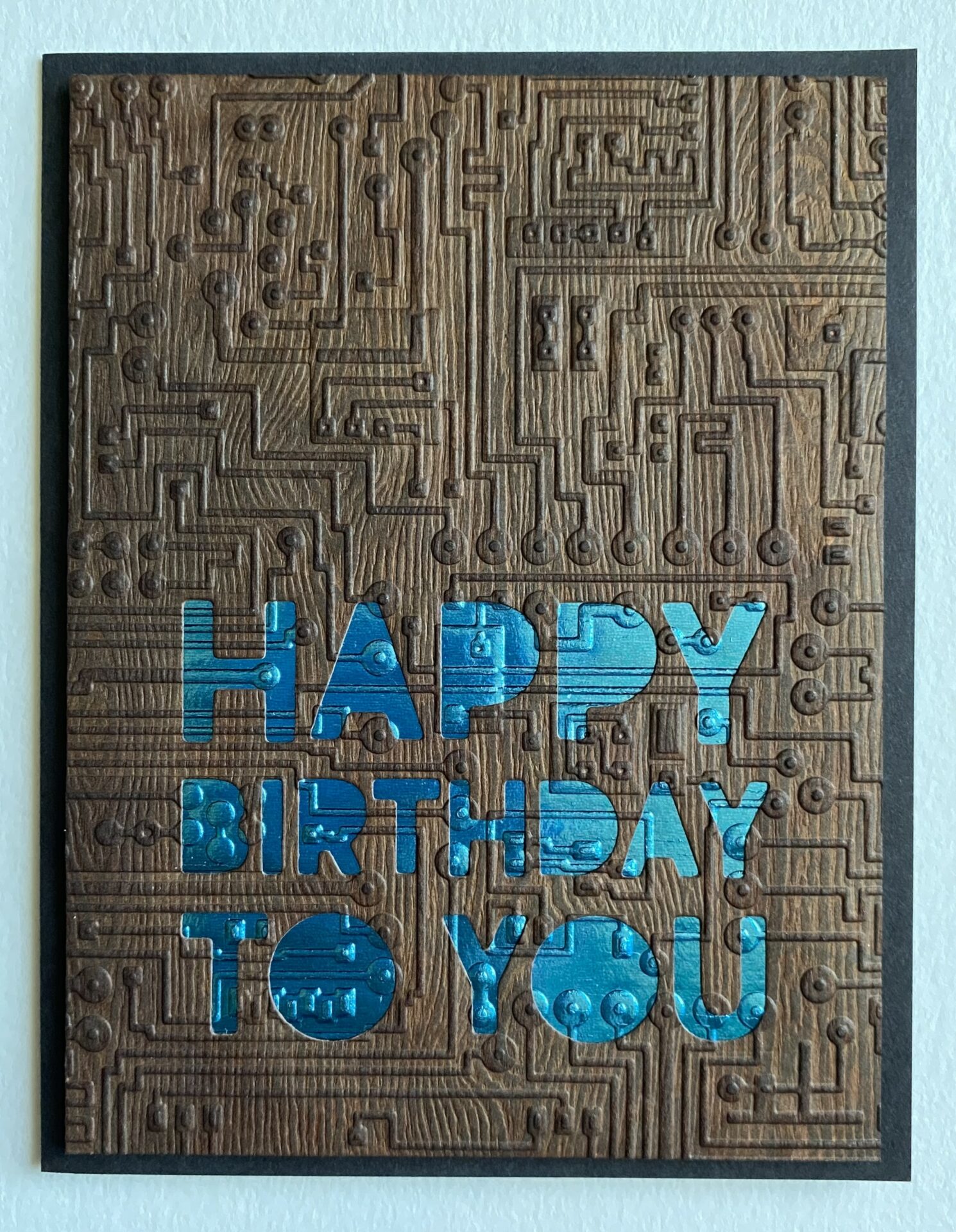 Wooden Circuit Birthday Card - Grove Crafted