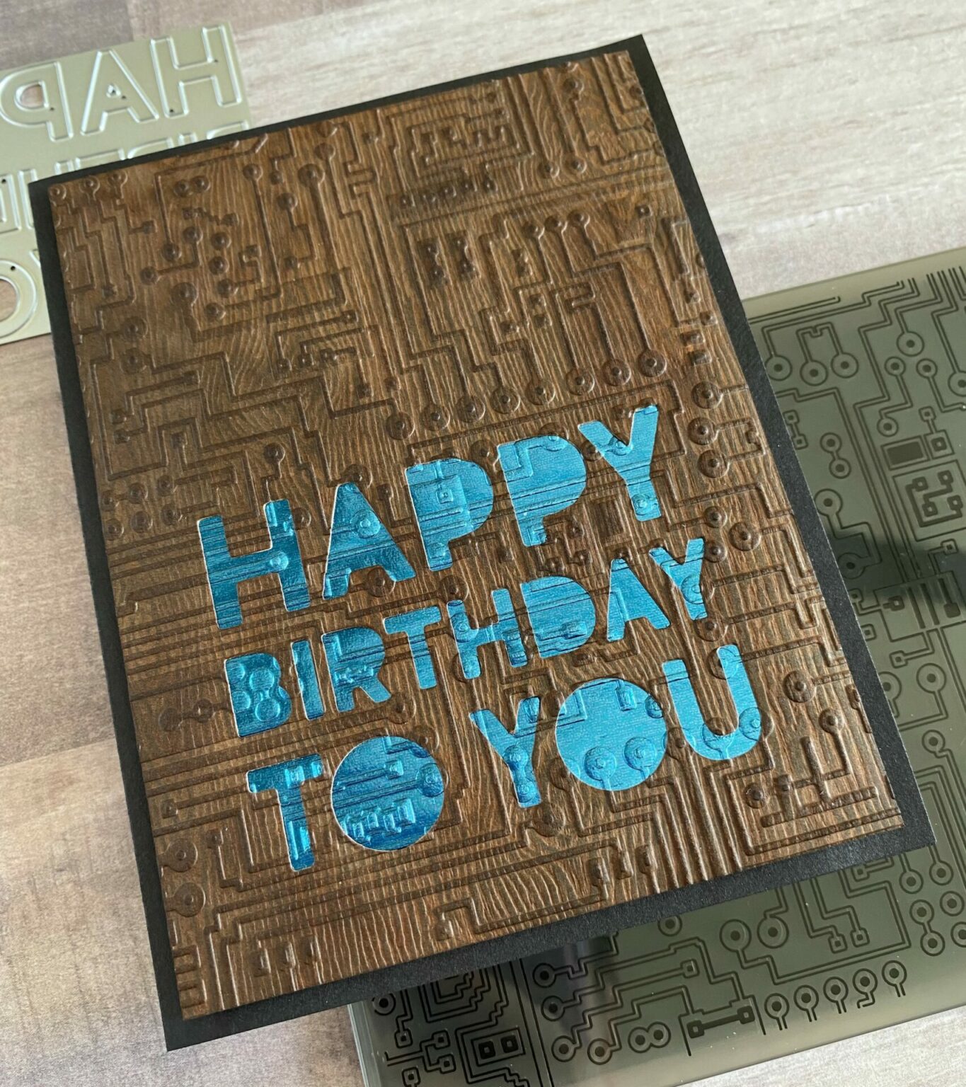 Wooden Circuit Birthday Card - Grove Crafted